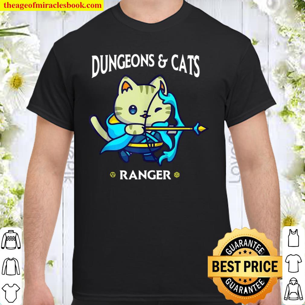 Dungeons and Cats Ranger RPG D20 Fantasy Gamer Cat limited Shirt ...