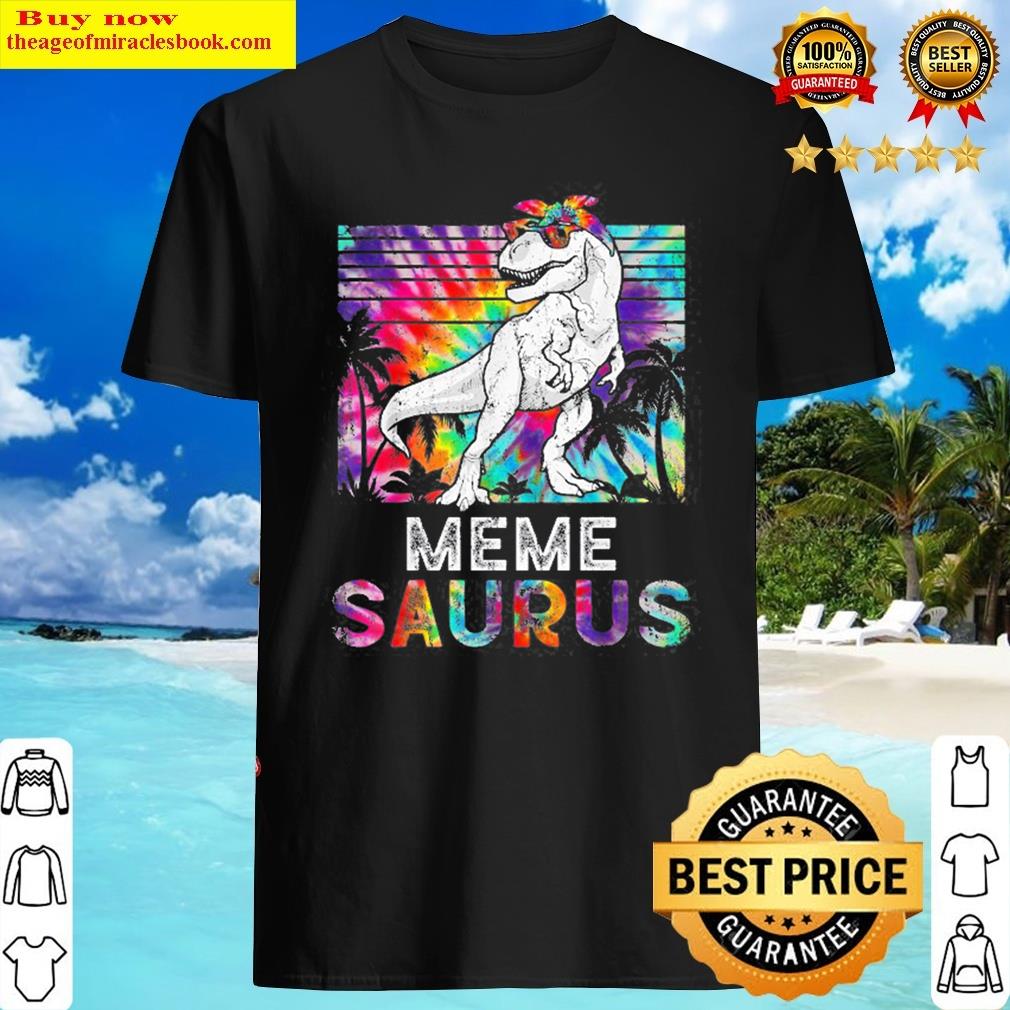 Memesaurus Dinosaur Meme Saurus Family Matching Tie Dye Shirt